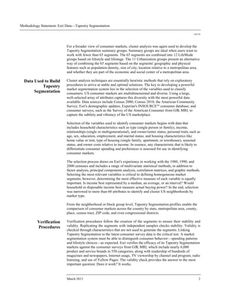 Esri Data Tapestry Segmentation Methodology Statement | PDF