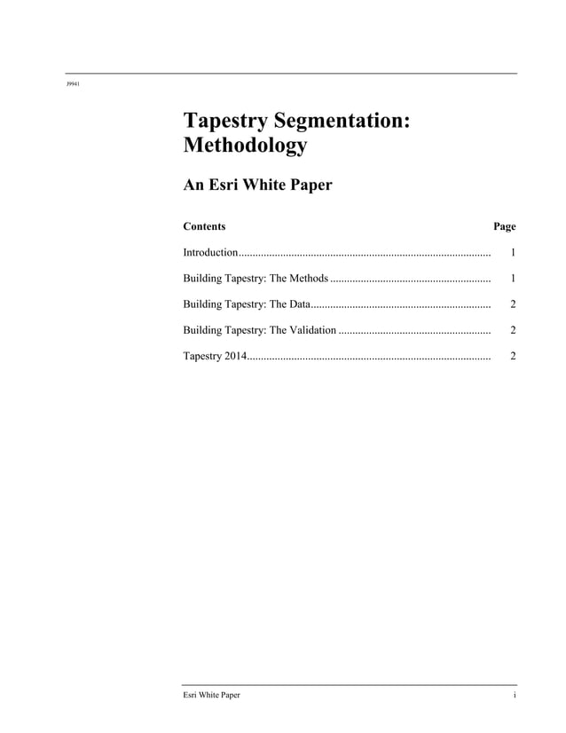 Esri data-tapestry-segmentation | PDF