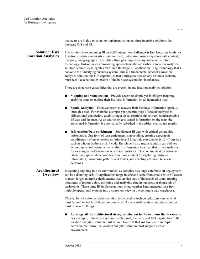 Esri Location Analytics For Business Intelligence Pdf