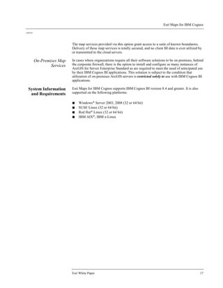 Esri Maps for IBM Cognos | PDF | Web Development | Internet