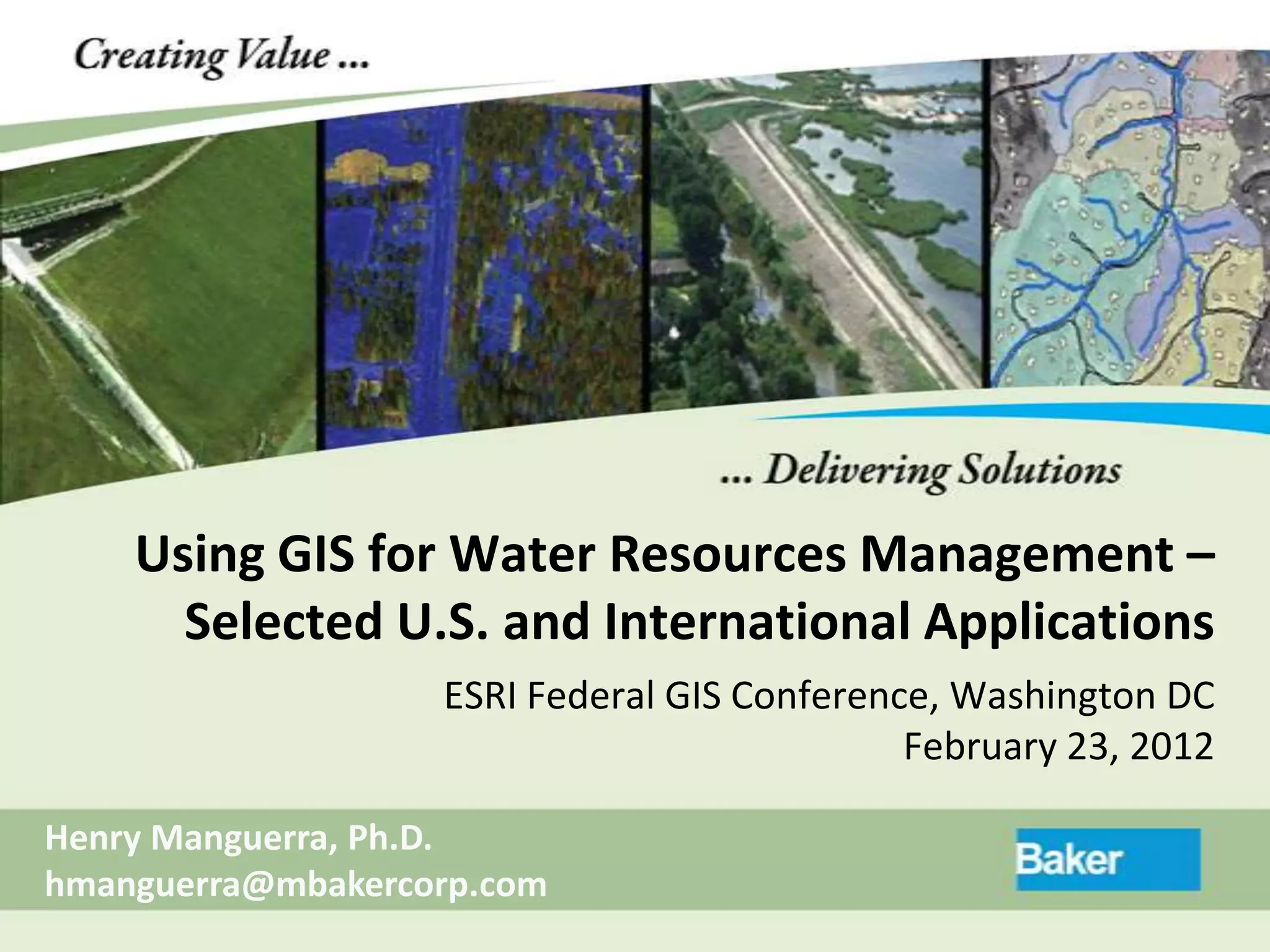 Using GIS for Water Resources Management – Selected U.S. and International Applications | PPTX