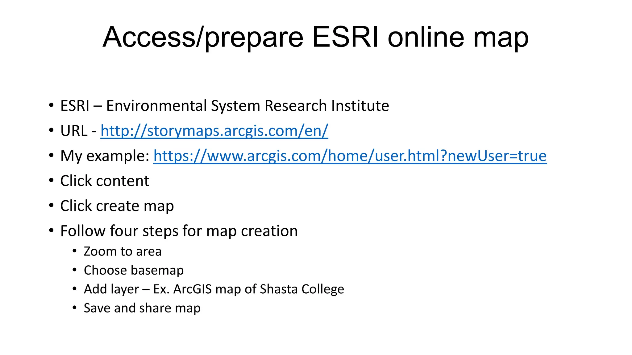 Esri story map construction | PPTX