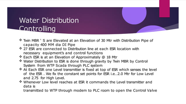 ESR Control System with Flow Meters, SCADA & PLC | PPT