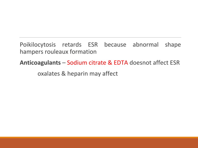 Esr pcv blood indices 6 | PPT | Blood Disorders | Diseases and Conditions