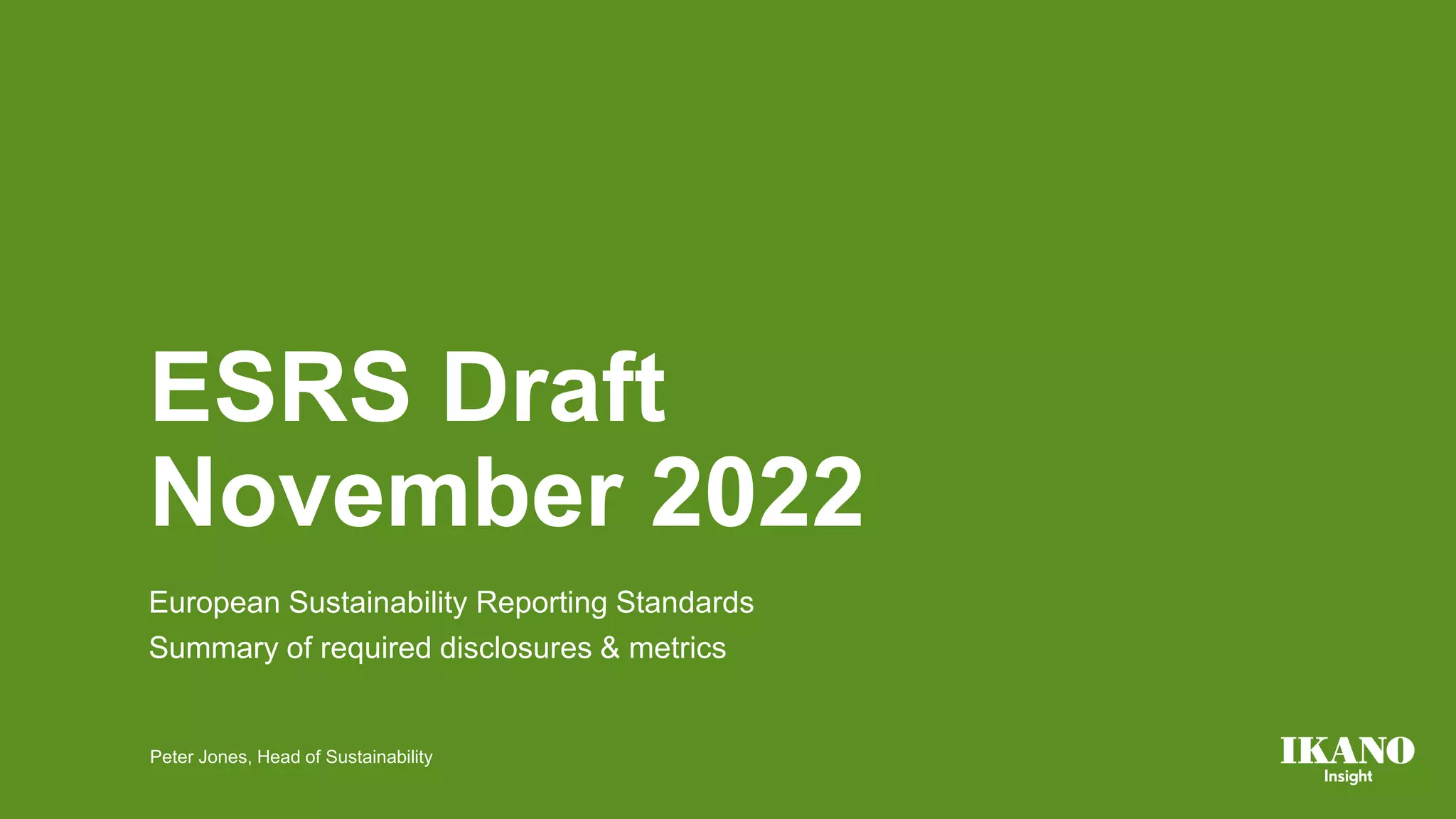 ESRS Analysis - Metrics & Disclosures - Ikano Insight Dec 2022.pdf