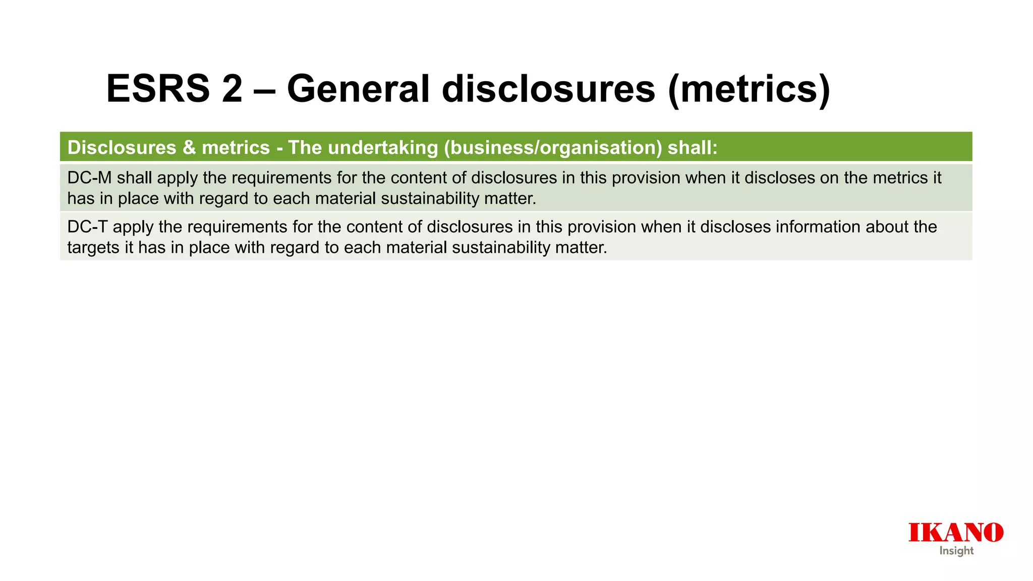 ESRS Analysis - Metrics & Disclosures - Ikano Insight Dec 2022.pdf