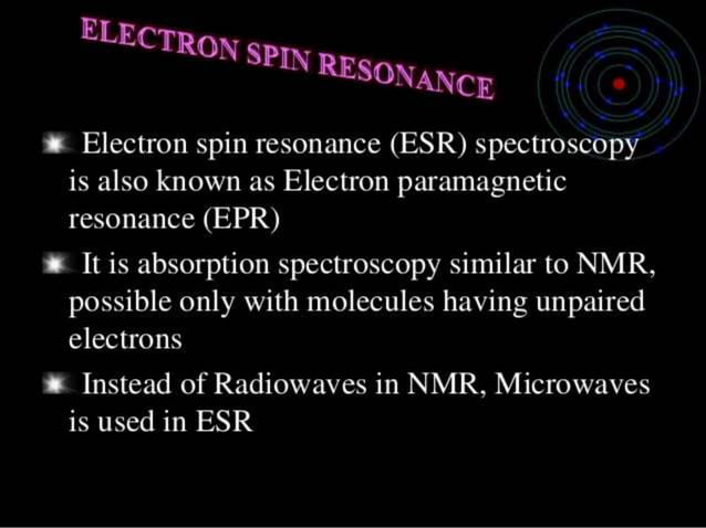 ESR Spectrometers.pptx | Chemistry | Science