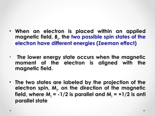 Electron Spin Resonance (ESR) Spectroscopy | PPT