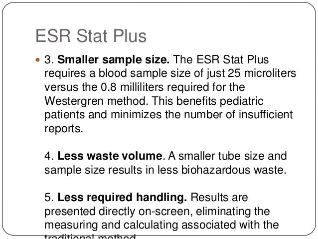 c Versus the traditional Westergren Method