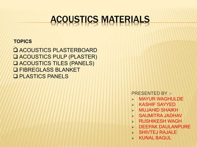Some Acoustics Material | PPTX