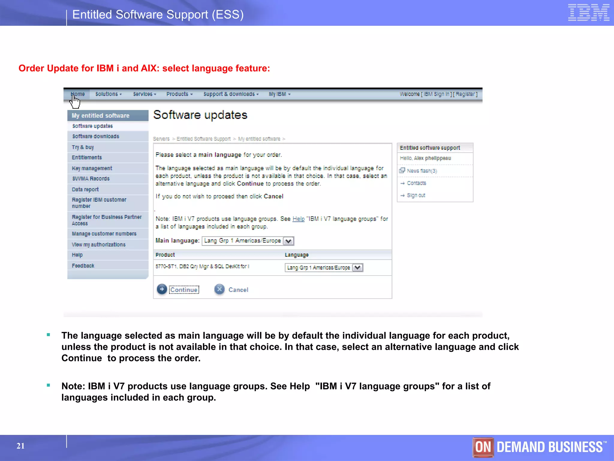 IBM entitled software support, how to use | PPT