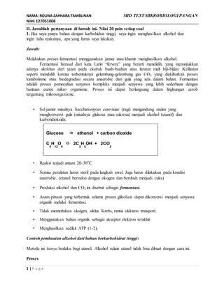 Essai - proses fermentasi | PDF