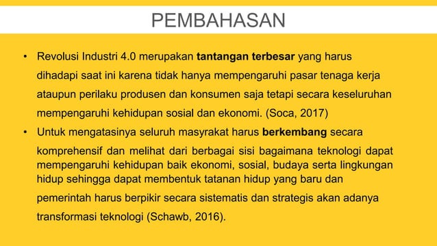 Essai Penerapan Sistem Informasi di Era Revolusi Industri 4.0 Dalam Organisasi | PPT