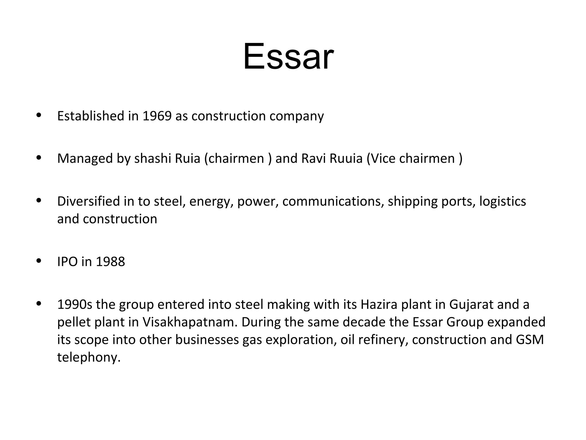 merger essar energy with stanlow oil refinery | PPT