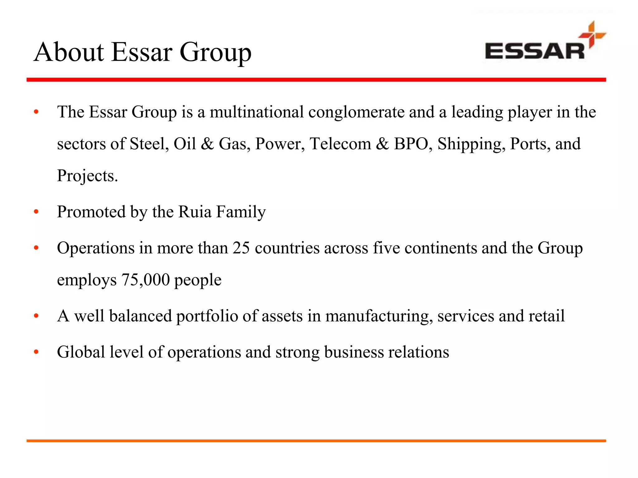 Essar group (g1) | PPTX