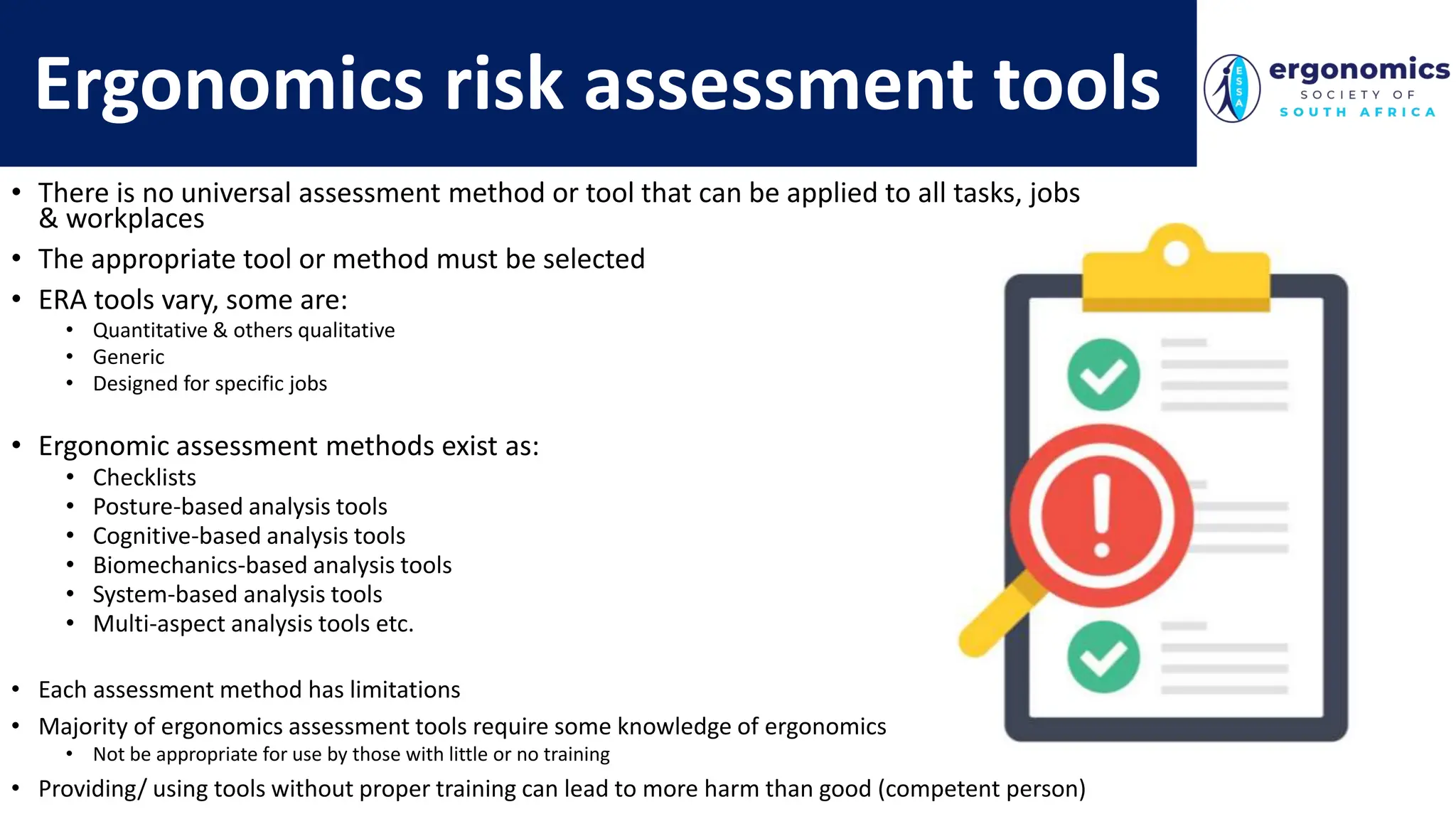 ERGONOMIC RISK ASSESSMENTS Presenter: Sma Ngcamu-Tukulula Human Factors ...