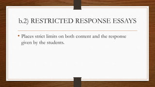 Essay Items Test | PPT | Free Download