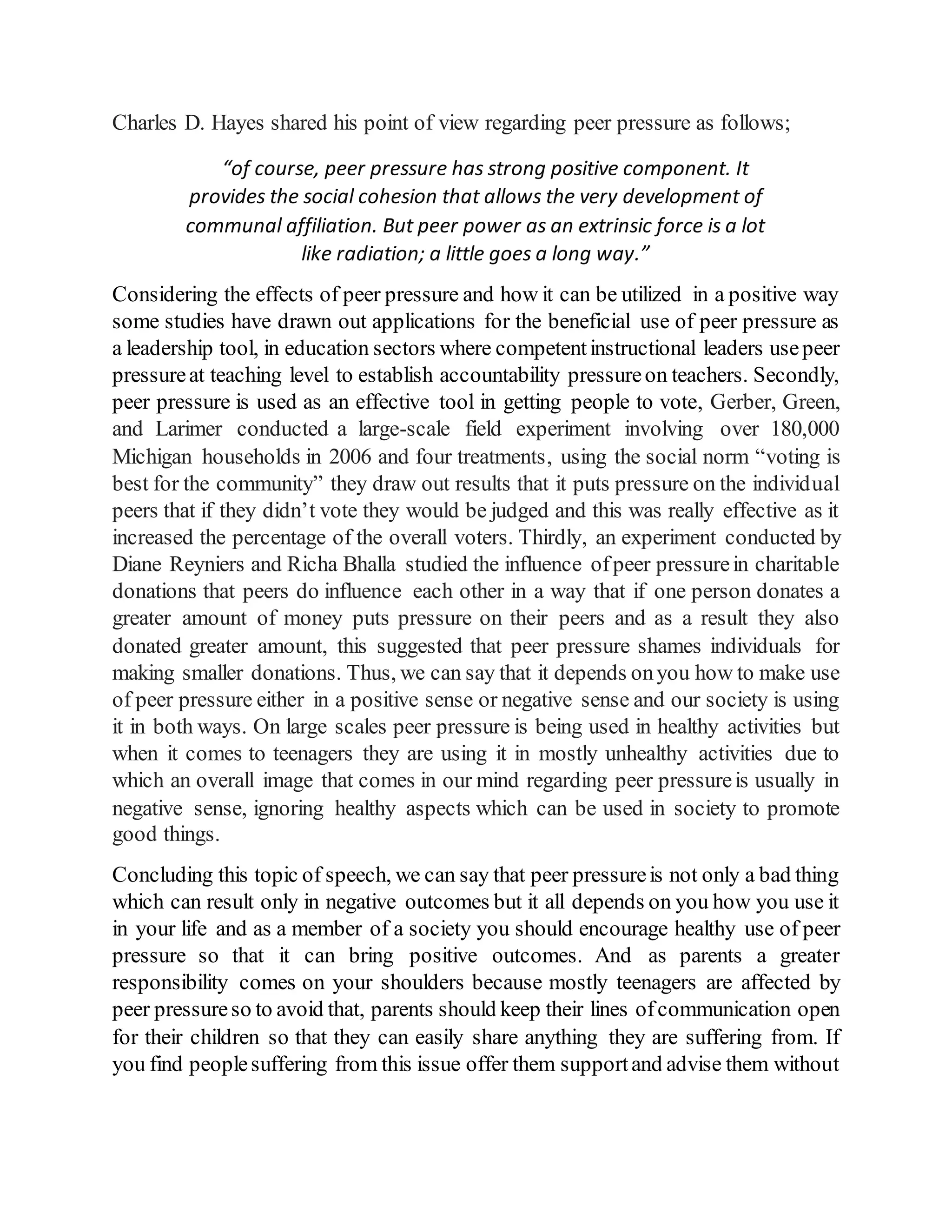 peer pressure by samawia iqbal | DOCX