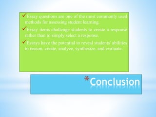Essay Question -assessment | PPTX