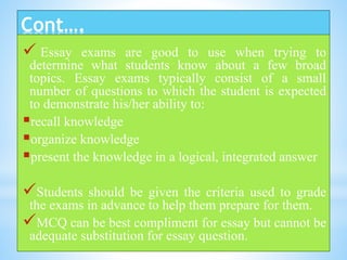 Essay Question -assessment | PPTX