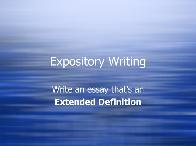 Essay—Extended Definition | PPT