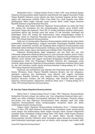 Essay HTN Organisasi Masyarakat | DOC