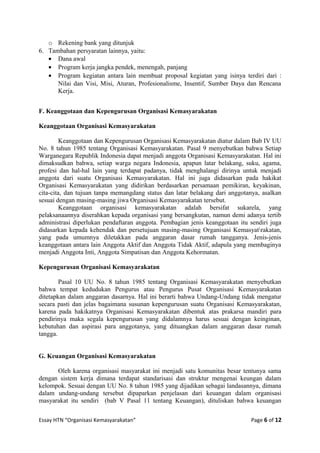 Essay HTN Organisasi Masyarakat | DOC