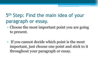 Essay pre-writing steps | PPT