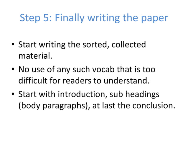 steps of article writing | PPT