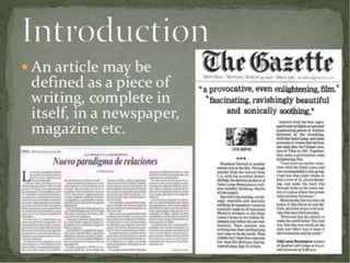 steps of article writing | PPT