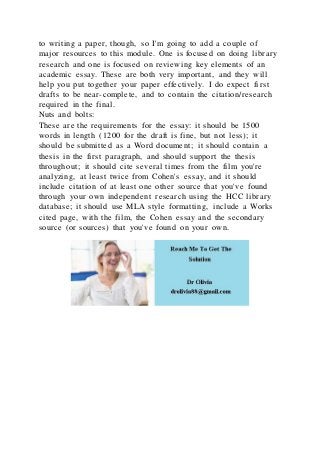 Essay 1 Assignment explanation and overviewIntroduction and firs | PDF