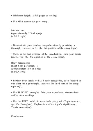 Essay 1 Response Essay for Amy Tan’s Mother Tongue” | DOCX