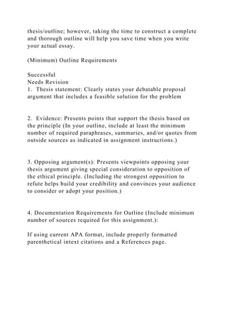 Essay 1 ThesisOutline Instructions and ChecklistProposal .docx