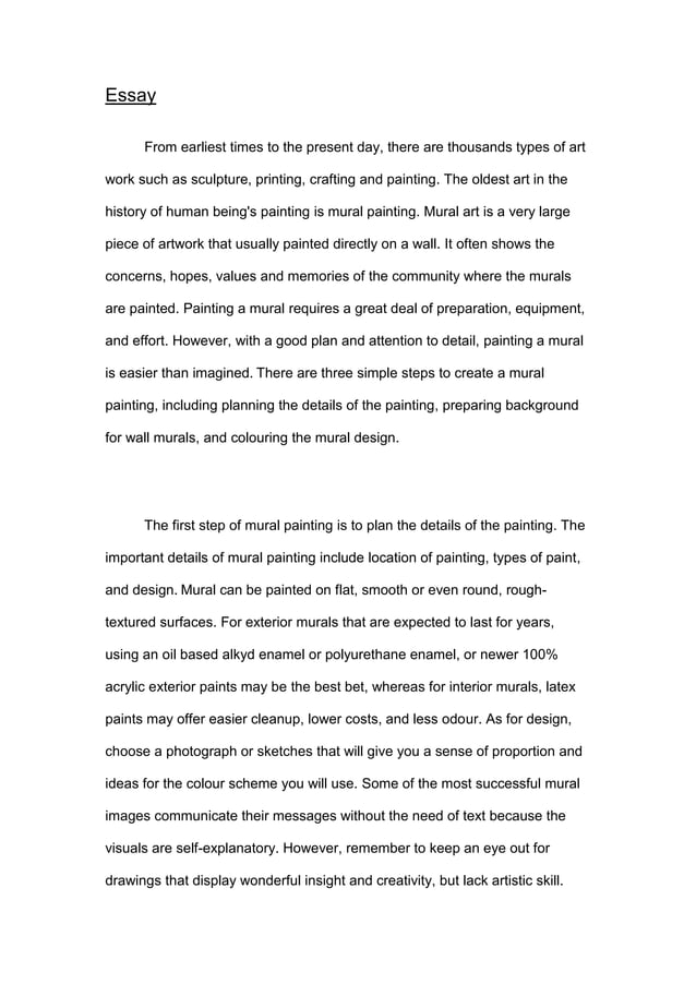 ELG 30505 Essay 2 - Mural Art | PDF