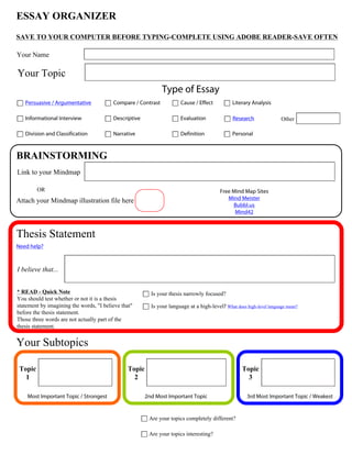 Essay%20 Organizer2 | PDF