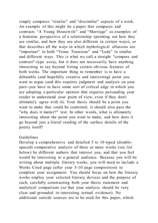 Essay 2 Comparative Literary AnalysisENGL 2327 Survey of Ame | DOCX ...