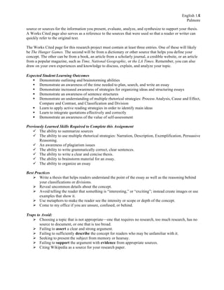 Essay 3 concept hunger games | PDF