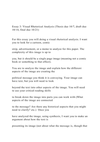 Essay 3 Visual Rhetorical Analysis (Thesis due 107, draft du.docx ...