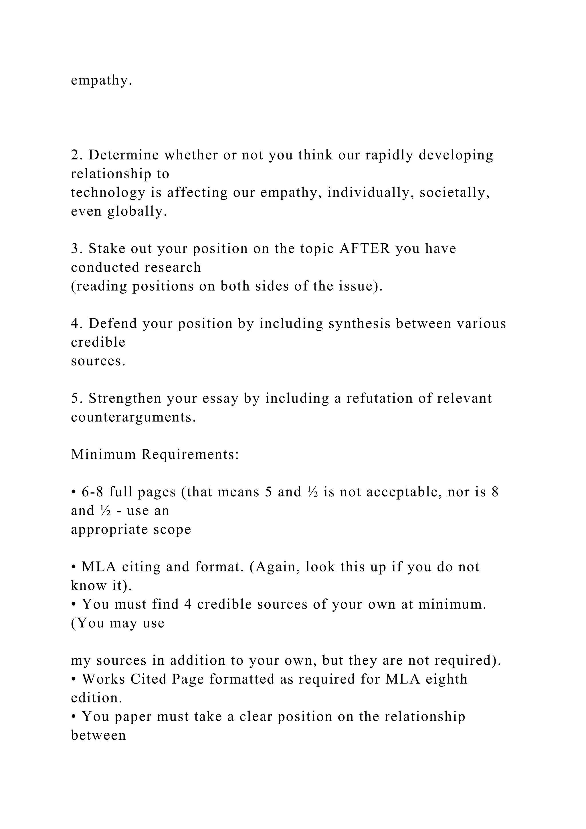 Essay #4 The Researched Argument Empathy is about stand.docx