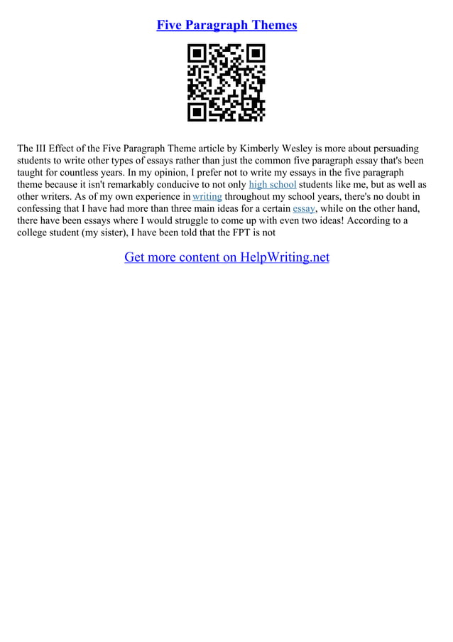 Essay 5 Paragraph | PDF