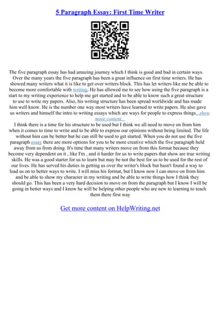 Essay 5 Paragraph | PDF