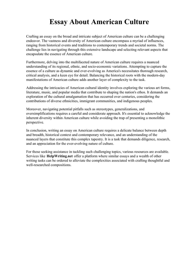 Essay About American Culture.pdf