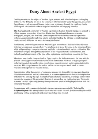 Essay About Ancient Egypt. Southwestern Michigan College | PDF ...