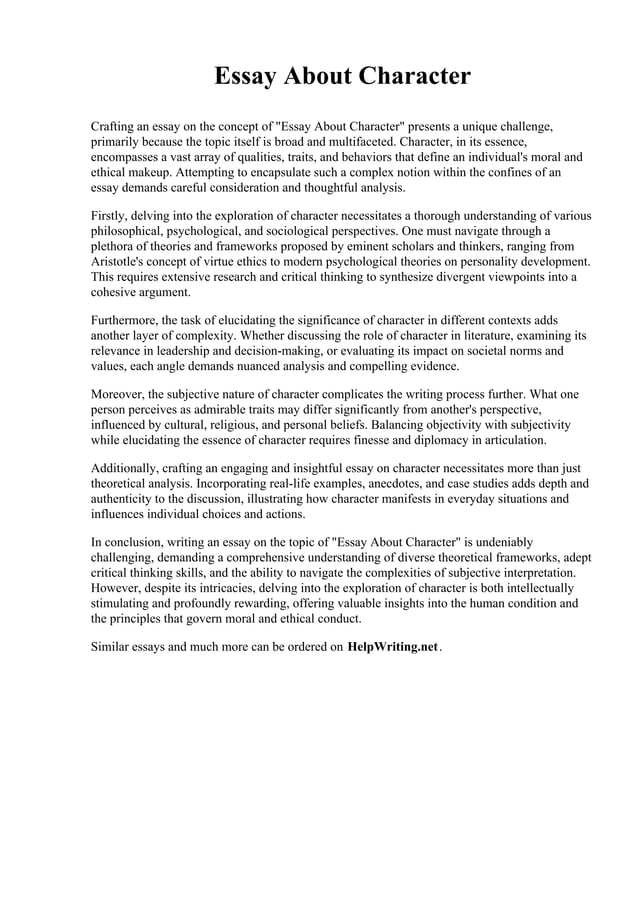 Essay About Character.pdf