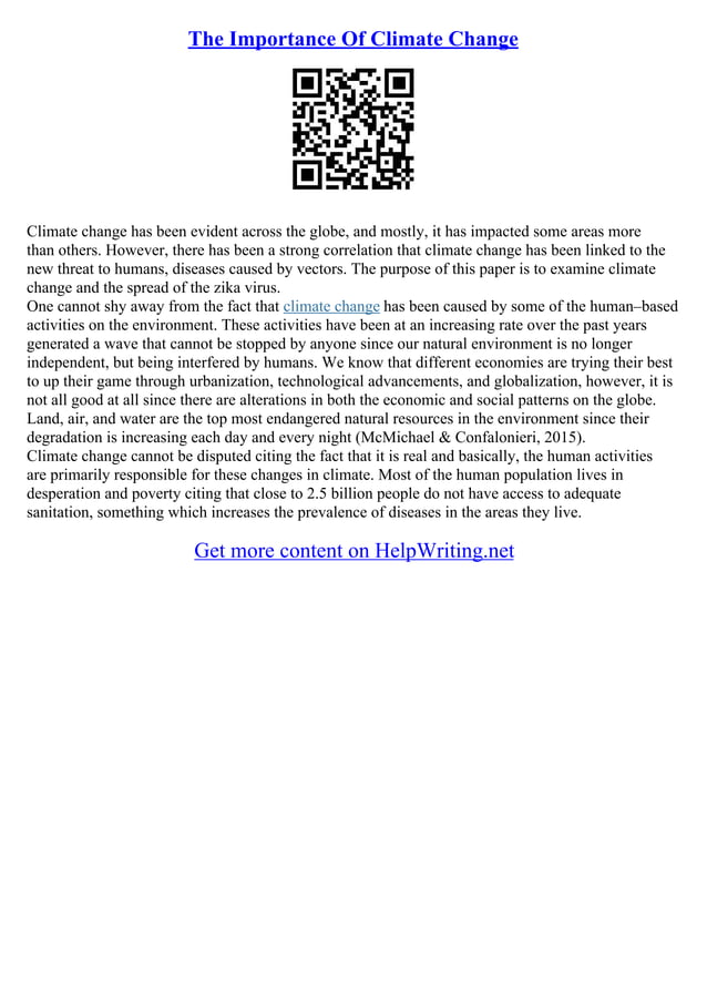 Essay About Climate Change | PDF