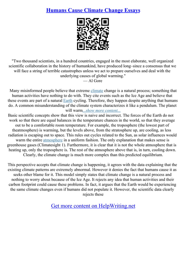 Essay About Climate Change | PDF