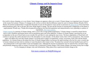Essay About Climate Change | PDF