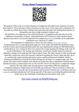 Essay About Compassion | PDF