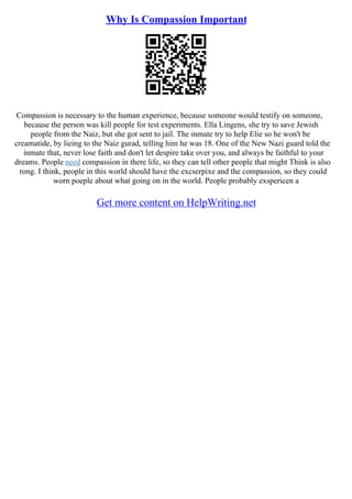 Essay About Compassion | PDF