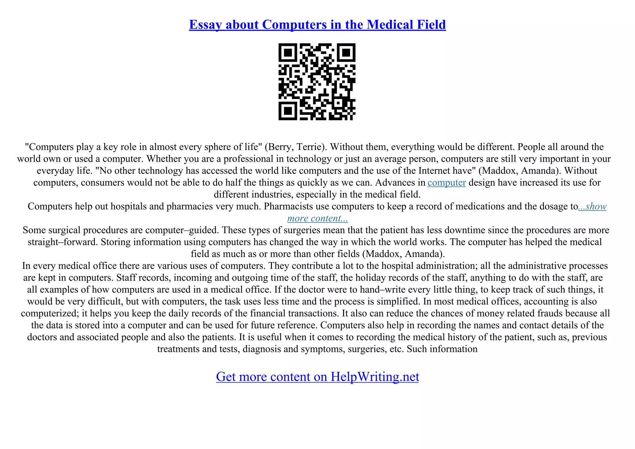 Essay About Computers | PPT